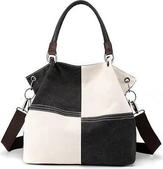 Generic Sac fourre-tout en toile pour femme - Multicolore - Sac &agrave; main en toile - Sac &agrave; main d&eacute;contract&eacute; - Sac &agrave; main fourre-tout, Noir, 34*31*13 cm / 13.39*1