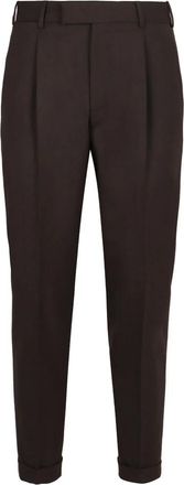 Pantaloni Torino Homme, Pantalons, Brun, Taille: XL Pantalon en laine avec poches &agrave; rabat
