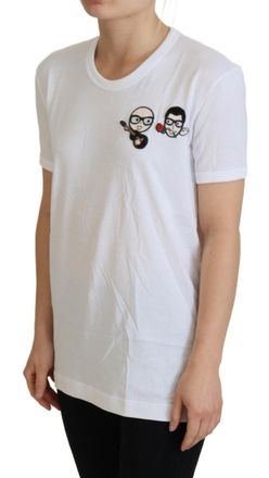 Dolce & Gabbana Womens White dgfamily Crewneck Cotton T-Shirt