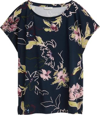 Tom Tailor Damen 1047742 T-Shirt mit Muster, 38400-Big Flower Design, 3XL