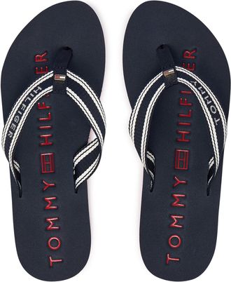 Tommy Hilfiger Zehentrenner Tommy Hilfiger Th Webbing Summer Sandal FW0FW09193 Dunkelblau