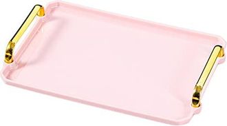 F Fityle Plateau de Service en Plastique, Rectangle avec Trou de Poign&eacute;e Antid&eacute;rapant Th&eacute; Assiette Nourriture Repas Plateau de Service, Rose S