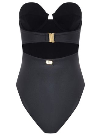 Balmain Womens Swimsuit Strapless Black Polyamide Swimwear Sea Clothing