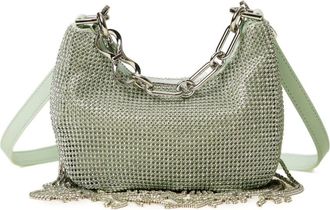 Twinset Femme, Sacs, Vert, Taille: ONE Size Sac bandouli&egrave;re &agrave; franges