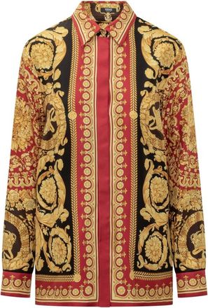 Versace Femme, Blouses et Chemises, Multicolore, Taille: 38 FR Chemise en soie Barocco