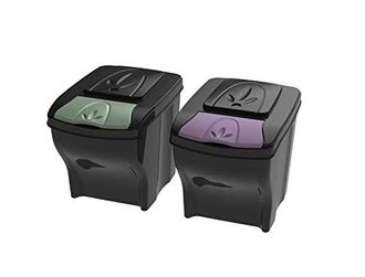 Bama Bama S.p.A. 40302 PATTUMIERA Poker Office Set 2 x 20 L, plastique, noir avec portes color&eacute;es