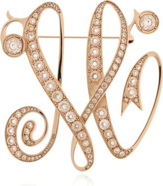 Max Mara Femme, Accessoires, Jaune, Taille: ONE Size Broche avec cristaux scintillants