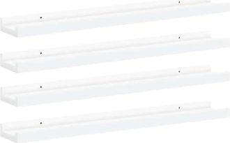 vidaXL 4X Etag&egrave;res Murales Etag&egrave;res Suspendues Etag&egrave;res Flottantes Salon Salle de S&eacute;jour Chambre &agrave; Coucher Maison Int&eacute;rieur Blanc 60x9x3 cm