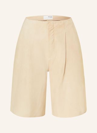 Selected Ledershorts beige