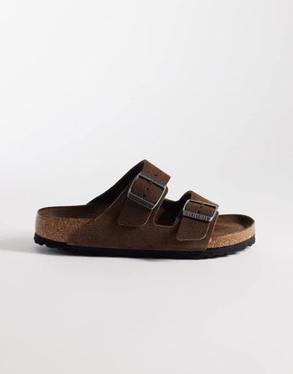 Birkenstock Arizona - Unisex-Sandalen aus Wildleder in Carafe-Brown