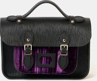 The Cambridge Satchel Company The Mini - Black 1914 Grain with Purple Velvet