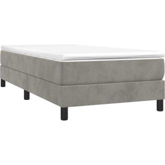 vidaXL Bettgestell ohne Matratze Hellgrau 100x200 cm Samt Vidaxl
