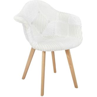 The Home Deco Factory The Home Deco Factory - Fauteuil Scandinave Patchwork Blanc
