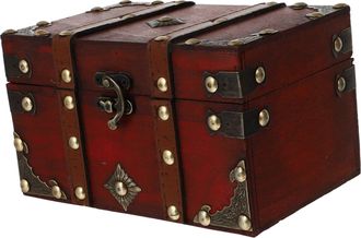 Amosfun Vintage Holz aufbewahrungsbox Klein Robuste Schmuck Desktop organizerbox Antike Quadratische Holzschachtel f&uuml;r Wohnzimmer Schlafzimmer Schreibtisch St