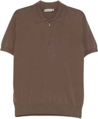Canali Homme, Tops, Brun, Taille: 2XL Zip Polo