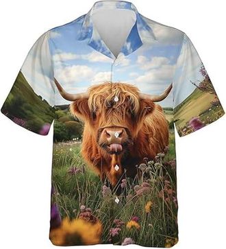 Keephen Dr&ocirc;le Fermier Vache Chemise Hawaiienne Femmes Hommes B&eacute;tail Impression 3D Chemise &agrave; Boutons Casual &Eacute;t&eacute; Chemisier Col &agrave; Revers Chemises