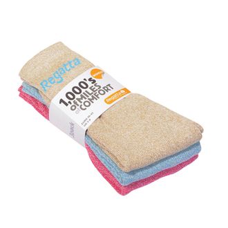 Regatta Damen 3 Paar Damensocken Aus Polyester-baumwolle, Gemischte Farben Socken, BrightBlushMarl, Sgl EU