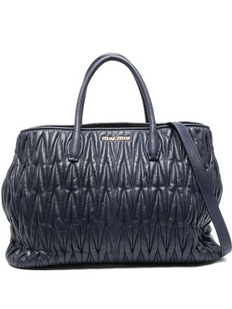 Miu Miu Tote Bag mit Matelass&eacute;-Effekt - Blau