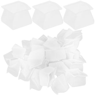 Angoily 32 Stück Silikon Tischbeinschutz Stuhlbeinschutzhülle Weiß rutschfest Flexibel Geräuschdämpfend für Fliesen Parkett Laminat Holzboden