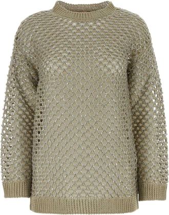 Valentino Garavani Femme, Pulls, Vert, Taille: 36 FR Pull Crochet Orn&eacute;