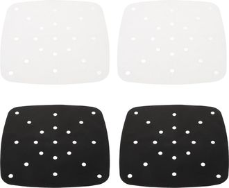 Pretyzoom 4 Stück Silikon Air Fryer Matten Liners Wiederverwendbar Luftfritteuse Liner Silikonbackpapier für Heißluftfritteusen Airfryer Zubehör