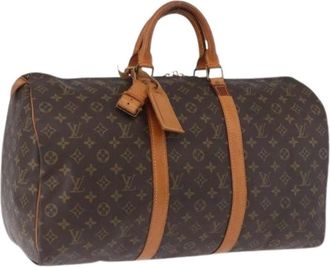 Louis Vuitton Sac Keepall 50 Boston doccasion - Femme - Pre-owned - Brun - Taille: ONE Size
