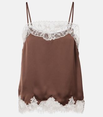 Faithfull The Brand Top aus Satin mit Spitze