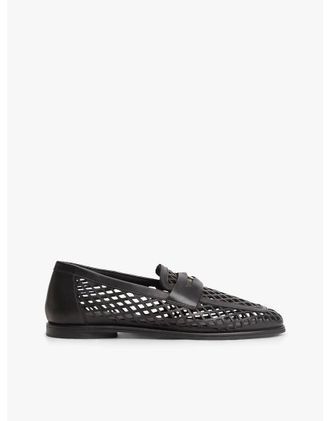 Tommy Hilfiger Penny-Loafer aus Leder in Schwarz mit Cut-outs