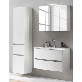 Casa home24 Badezimmerset VII 3-teilig 120 x 200 x 49cm Weiß/Matt Weiß