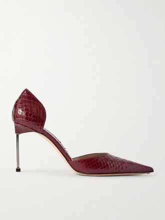Tom Ford Pumps Aus Leder Mit Schlangeneffekt - Rot