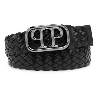 Philipp Plein Homme, Accessoires, Noir, Taille: 95 CM Leather Belt