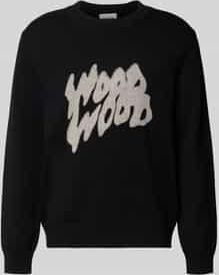 Wood Wood Strickpullover aus reiner Baumwolle mit Logo-Print Modell Cloud