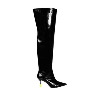 Msgm Lack Overknee Stiefel - - Shoes - Damen - Schwarzk - 37 EU