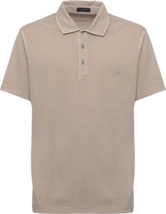Fay Homme, Tops, Brun, Taille: XL Polo &agrave; trois boutons