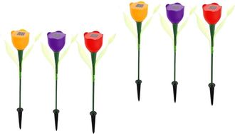 DOITOOL 6 Solarbetriebene Leuchten Für Den Außenbereich Solarleuchten Für Den Außenbereich Led-Tulpenleuchte Gartenpfahlleuchten Dekorative Solarleuchten Auße