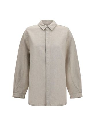 Jacquemus Womens Denim Shirt Amelo-De-N&icirc;mes Light Beige Cotton