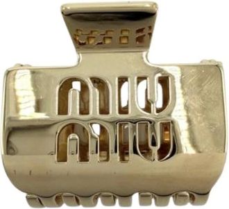 Miu Miu Pre-owned Pince &agrave; cheveux - Femme - Pre-owned - Beige - Taille: ONE Size