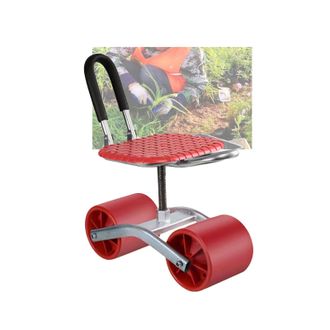 Generic Gartenhocker Mit Rollen, Rollbarer Verstellbarem 360&deg;-Drehsitz, Zusammenklappbar Und Platzsparend Zu Verstauen for Den Garten(Red)