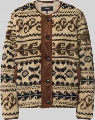 Vero Moda Regular Fit Teddyjacke mit Rundhalsausschnitt Modell LINDAU