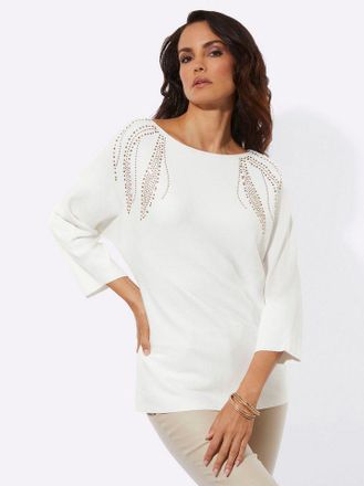 Cr&eacute;ation L Strickpullover Lyocell-Viskose-Pullover 3/4-Arm