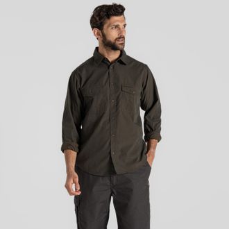 Craghoppers Herren Kiwi Long-Sleeved Shirt Hemd, Woodland Green, L