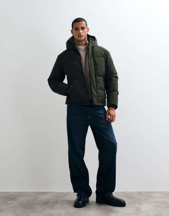 Jack & Jones Steppjacke mit Kapuze in Armeegr&uuml;n
