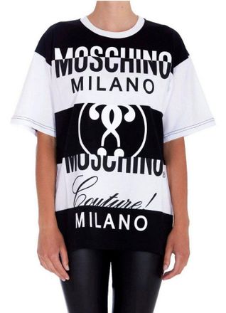 Moschino T-Shirt COUTURE Milano Oversize T-shirt Shirt Loose Fit Streifen Tee