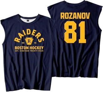 Generic Heated Rivalry Rozanov 81 Merch D&eacute;bardeurs T-shirt sans manches Unisexe Casual V&ecirc;tements de sport dext&eacute;rieur, bleu marine, XL
