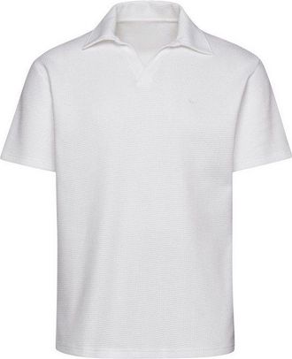 Trigema Poloshirt TRIGEMA Oversized Poloshirt ohne Knopfleiste in Waffeloptik (1-tlg)
