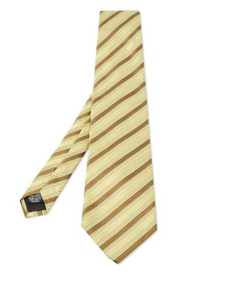 BOSS cravate en soie à rayures pre-owned (2024) - Jaune