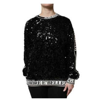 Dolce & Gabbana Sequin Pullover Sweater - - Knitwear - Damen - Schwarzk - 2XS