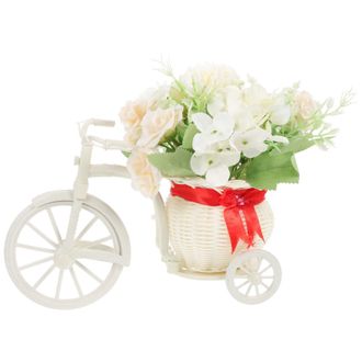 Lurrose K&uuml;nstliche Kleine Blumen im Dekorativen Dreirad Fahrrad mit Korb Geeignet als Geschenk f&uuml;r Heim und Gesch&auml;ftsr&auml;ume