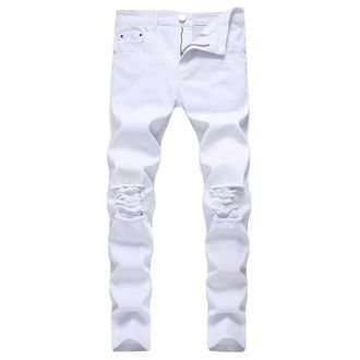 Generic Jean Homme Regular Jeans Pantalon Jeans Homme Slim Fit Retro Hip Hop de Rue avec Coupe Droite et Design Styl&eacute;