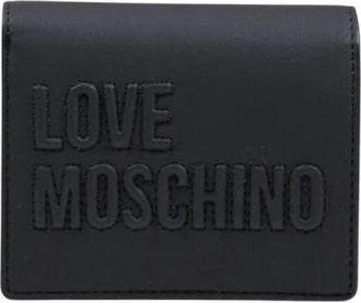 Love Moschino Femme, Accessoires, Noir, Taille: ONE Size Portefeuille en poly&eacute;thyl&egrave;ne avec plusieurs fentes pour cartes